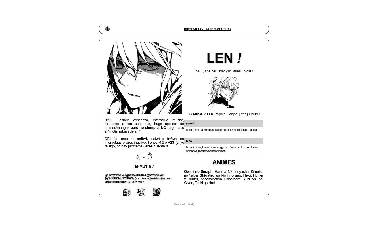L-LEN CARD!